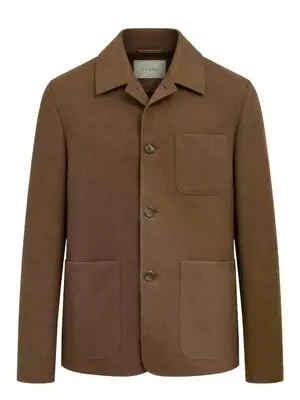 Canali Button-up Shirt Jacket - Brown