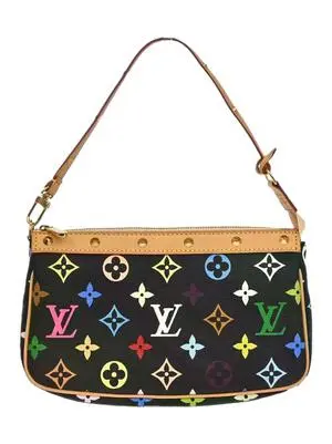 LOUIS VUITTON 2004 Monogram Multicolor Pochette Accessoires Shoulder Bag - Black