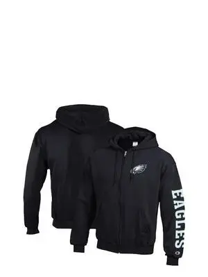 Champion Philadelphia Eagles Powerblend Fleece Full-zip Hoodie - Black