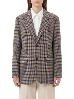 DUNST Single-breasted Cropped Blazer In Pure Cashmere With Lapel Collar - Black