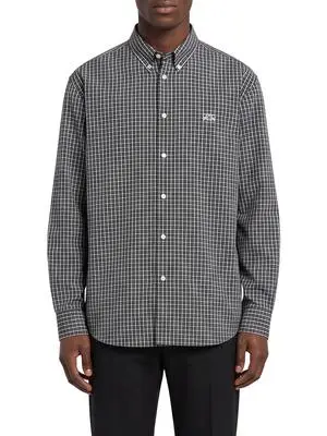 LOEWE Slim Fit Vichy Check Cotton Shirt With Embroidered Anagram Logo
