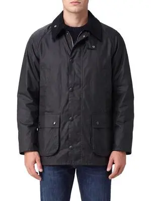 Barbour Os Bedale Waxed Cotton Jacket With Velvet Collar - Black