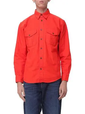 Filson Long-sleeved Cotton Shirt With French Collar And Patch Pockets - Red
