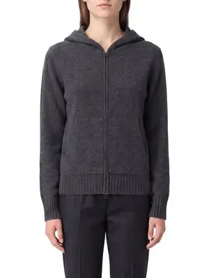 Max Mara Pure Cashmere Zip-up Hoodie Grey