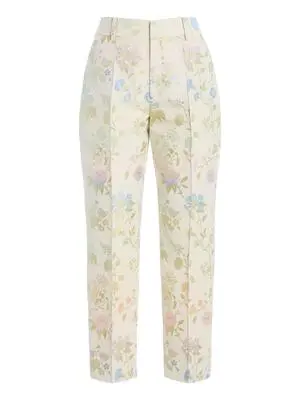 Rosie Assoulin Oboe Cropped Cotton-blend Skinny-leg Pants - Floral