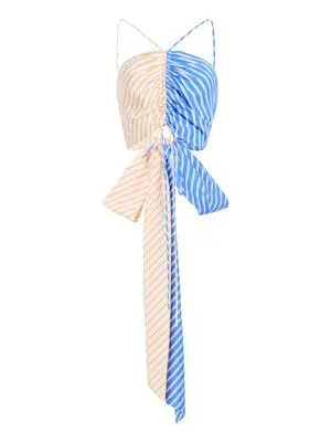 Rosie Assoulin Sashy Tie Cotton Top - Multi