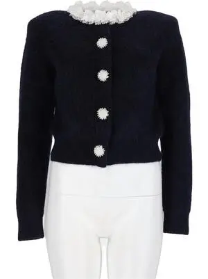 SELF-PORTRAIT Self-Portrait Navy-Blue Mini Sweater