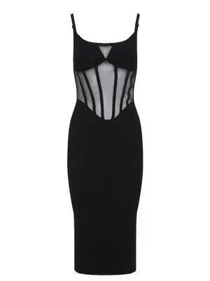 Elisabetta Franchi Midi Dress Long Dresses - Black