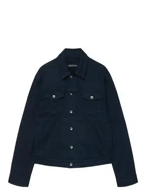 John Varvatos Kyle Point Collar Pocket Trucker Jacket - Eclipse