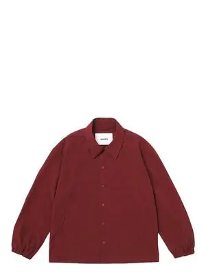 VOWELS Point Collar Logo Coach Jacket - Burgundy