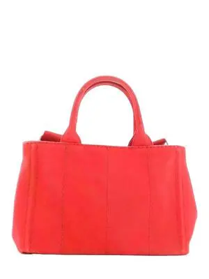 Prada Canapa Convertible Canvas Mini Tote Bag - Red