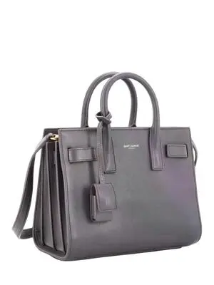 Saint Laurent Sac De Jour Bag Leather Nano Tote Bag - Grey
