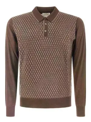 PANICALE Geometric-pattern Polo Shirt - Brown