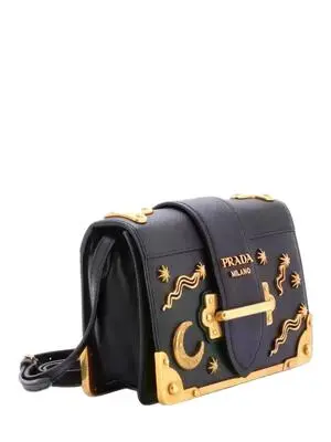 PRADA Cahier Embellished Leather Small Crossbody Bag