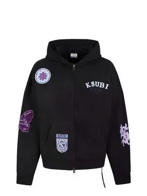 Ksubi Genesis Ekcess Logo-patch Zip-up Hoodie - Black