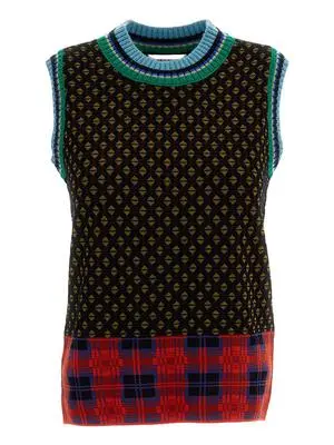 Dries Van Noten Top In Maglia Jacquard - Multicolor