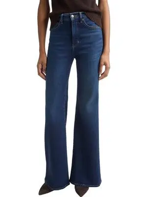 Veronica Beard Joplin High Waist Wide Flare Jeans - Riptide