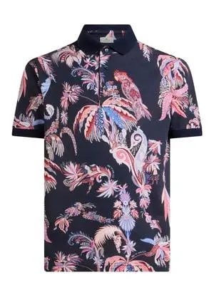 Etro Palm And Parrot Print Polo Shirt - Multi