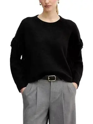 BENETTON Fringed Sweater - Black