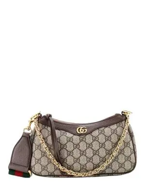 Gucci Ophidia Charm Shoulder Bag Gg Coated Canvas Small Crossbody Bag - Brown