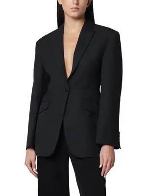 ANINE BING Elga Blazer In Wool Blend - Black