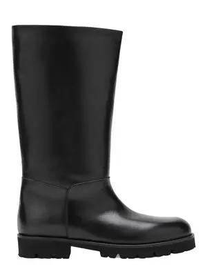 Dear Frances Loch Black Full Grain Leather Boots Black