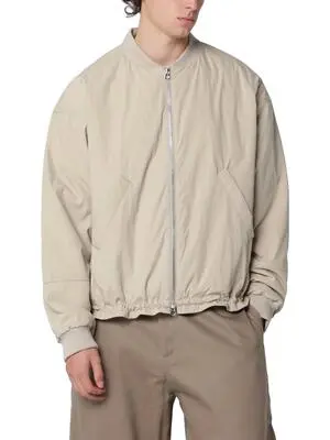 You Must Create Beige Zip-up Bomber Jacket In Nylon - Grey