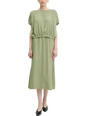 BENETTON Flowing Midi Skirt - Green