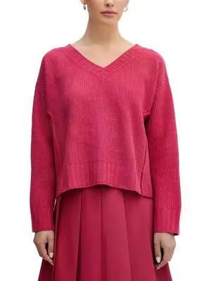 BENETTON V-neck Sweater - Pink