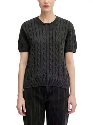 Carhartt Work In Progress Cable-knit Short-sleeve Sweater - Grey