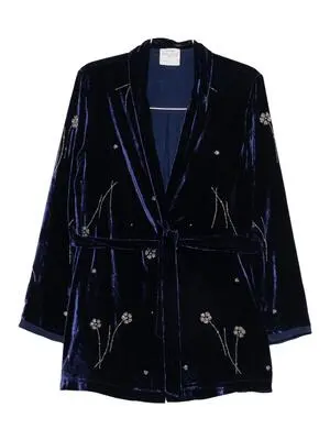 FORTE_FORTE Embroidered Velvet Kimono - Multicolor
