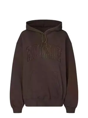 ROTATE BY BIRGER CHRISTENSEN Logo-embroidered Hoodie - Brown