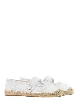 Karl Lagerfeld Monogram-embroidered Mary Jane Espadrilles - White