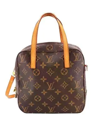 LOUIS VUITTON Spontini Handbag Monogram Canvas Satchel - Brown