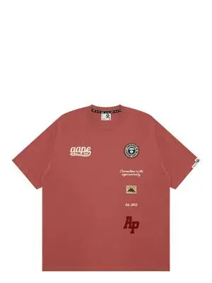 AAPE Unvs Embroidered Logo Tee /light - Red