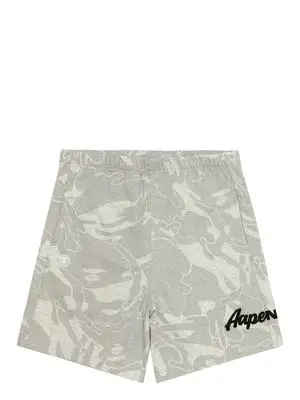 AAPE Now Moonface Logo Camo Sweat Shorts /multi - Grey