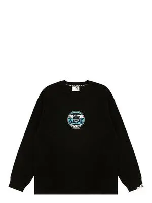 AAPE Moonface Universe Long Sleeve Tee - Black