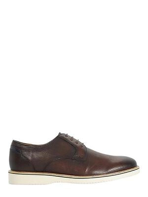 DUNE Brinny Lace-up Leather Shoes - Dark Brown Leather