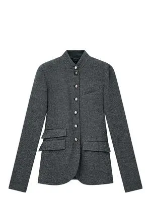 Giorgio Armani Textured Button Front Jacket - Grey