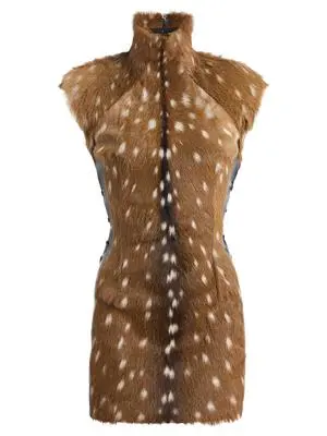 LAQUAN SMITH Calf Hair Mini Dress - Animal