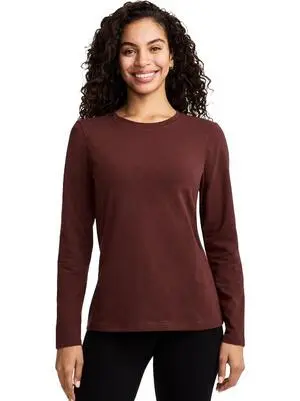 JOCKEY Organic Cotton Stretch Long Sleeve Tee - Currant