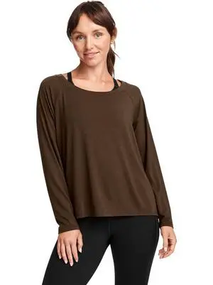 JOCKEY Everactive Oversized Long Sleeve Tee - Walnut