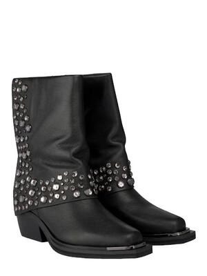 ALMA EN PENA Studded Ankle Boot - Black
