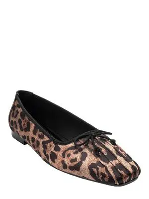 PROLOGUE SHOES Alia Bow Ballet Flat - Leopard
