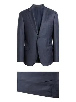 Emporio Armani G-line Windowpane Check Virgin Wool Suit - Navy