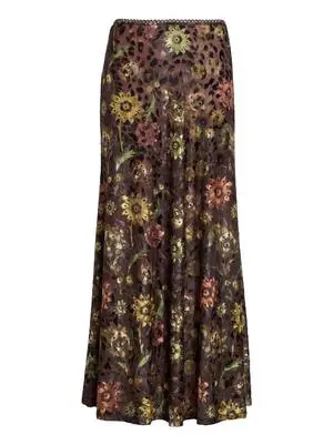 SIEDRES Siny Floral Maxi Skirt - Brown Multi