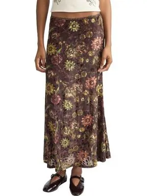SIEDRES Siny Floral Maxi Skirt - Brown Multi