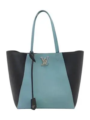 LOUIS VUITTON 2016 Bicolor Calfskin Lockme Cabas Tote Bag - Blue
