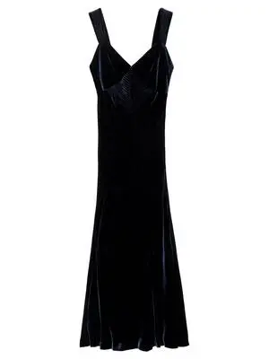 ALLSAINTS Berletta Velvet Maxi Dress Blue