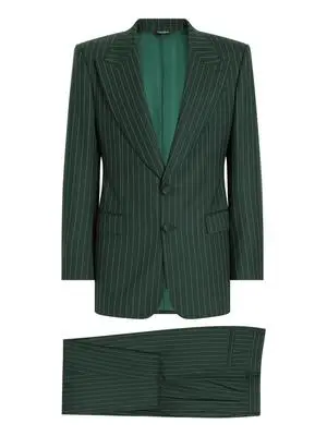 Dolce & Gabbana Single-breasted Martini Suit In Pinstriped Wool - Multicolor